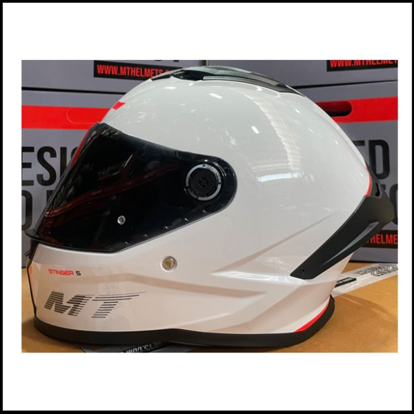 MT HELMETS STINGER 2 GLOSS WHITE - Powered by Autocycle Centre